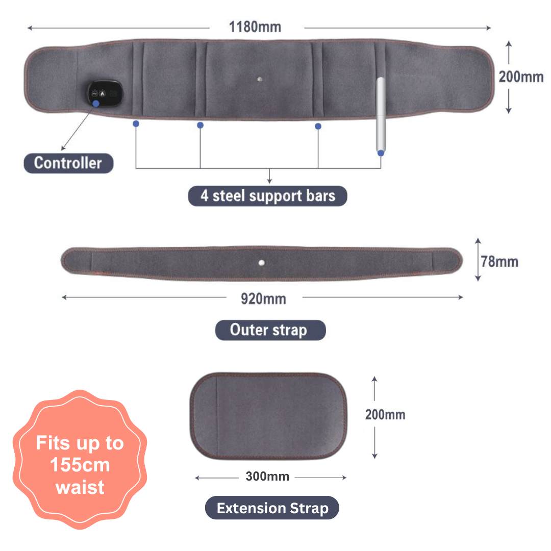 Heat Therapy Waist Wrap with Infrared Light + Massage – Therawrap